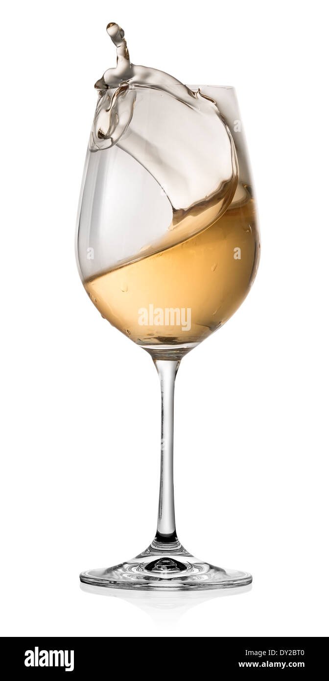 Moving white wine glass over a white background Stock Photo - Alamy