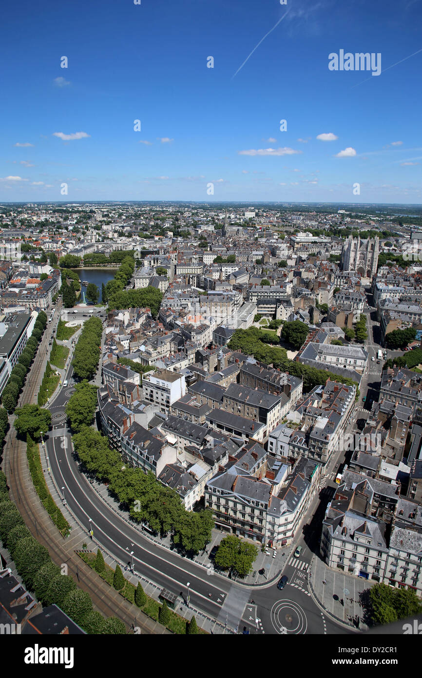 Nantes (Western France): view of the city centre Stock Photo - Alamy