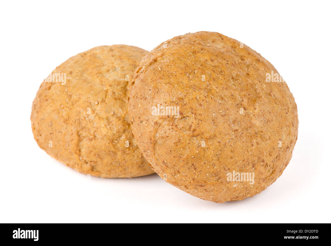Small dietary grain bun on white background Stock Photo - Alamy