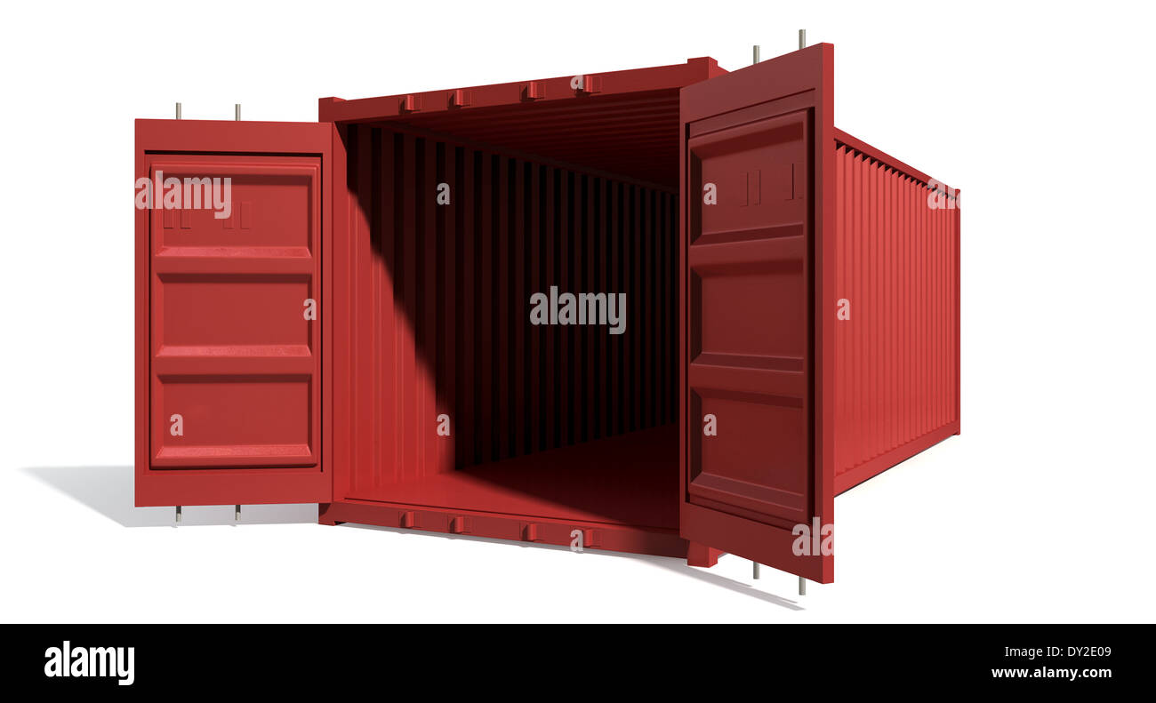 Render red shipping container open hi-res stock photography and images ...