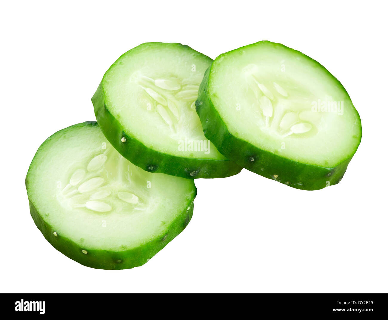 Fresh slice cucumber on white background Stock Photo - Alamy