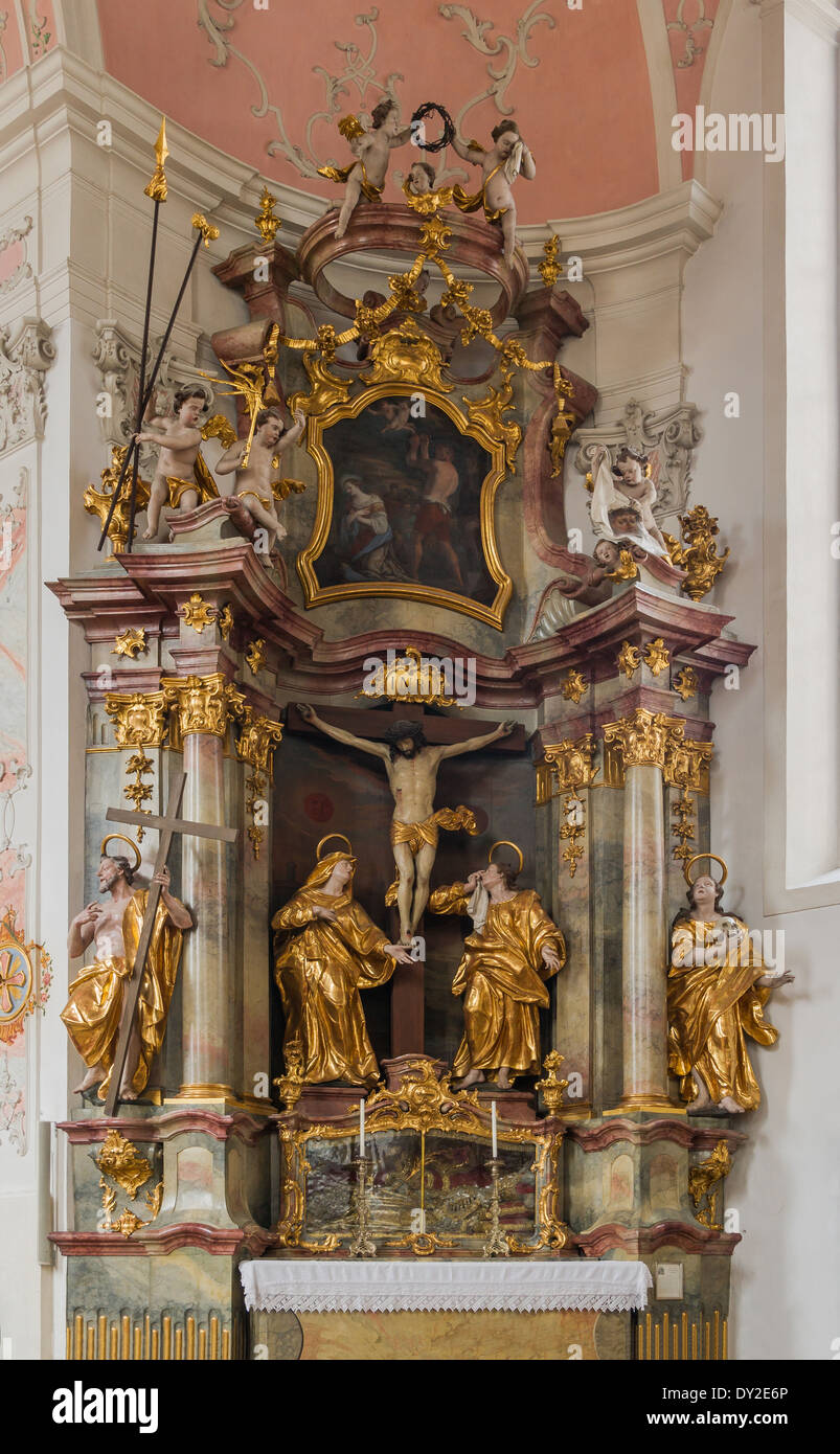 Crucifixion altar, Saint Amandus reliquary, Saint Peter and Paul church ...