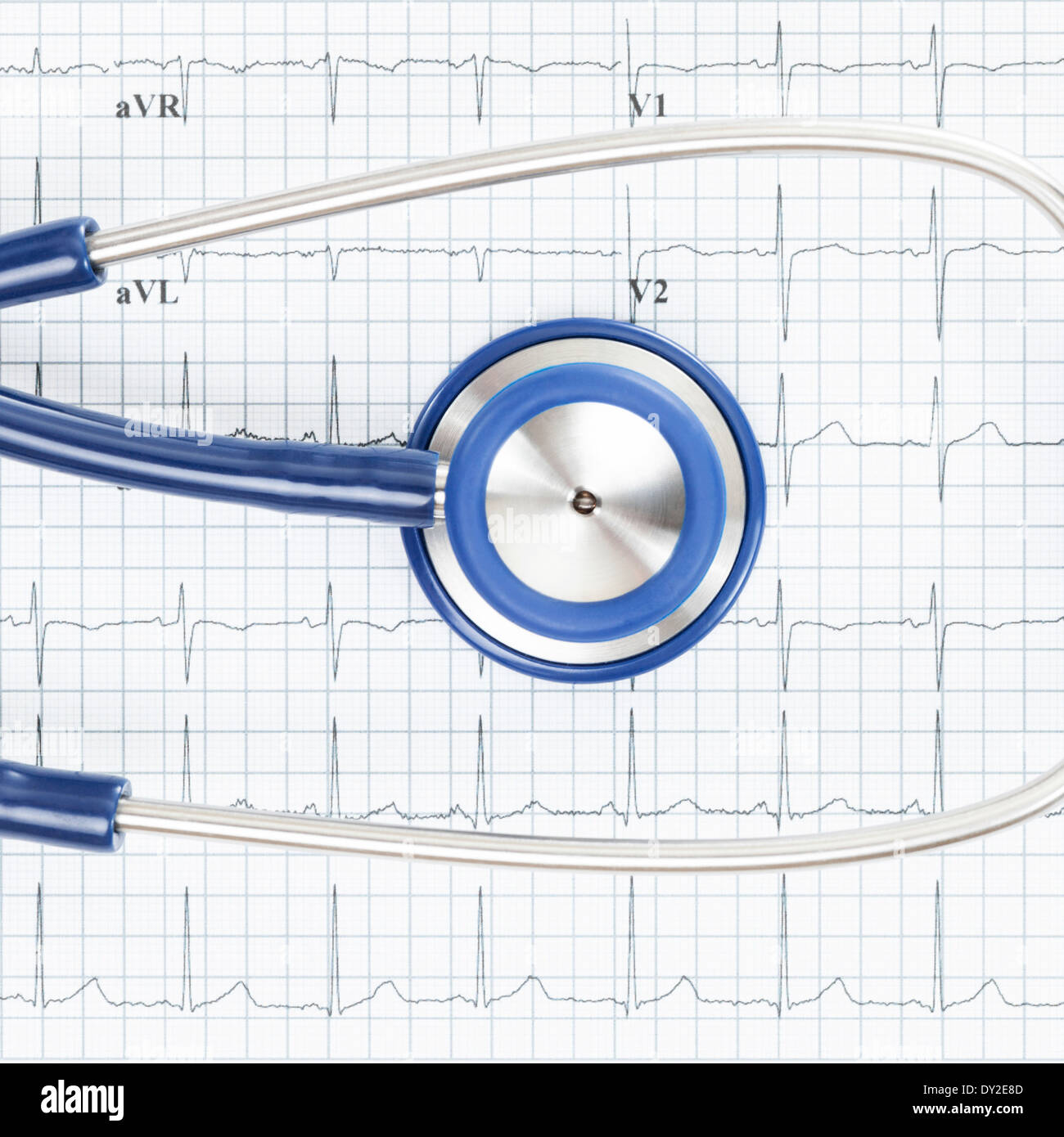 Stethoscope with ecg chart Cut Out Stock Images & Pictures - Alamy