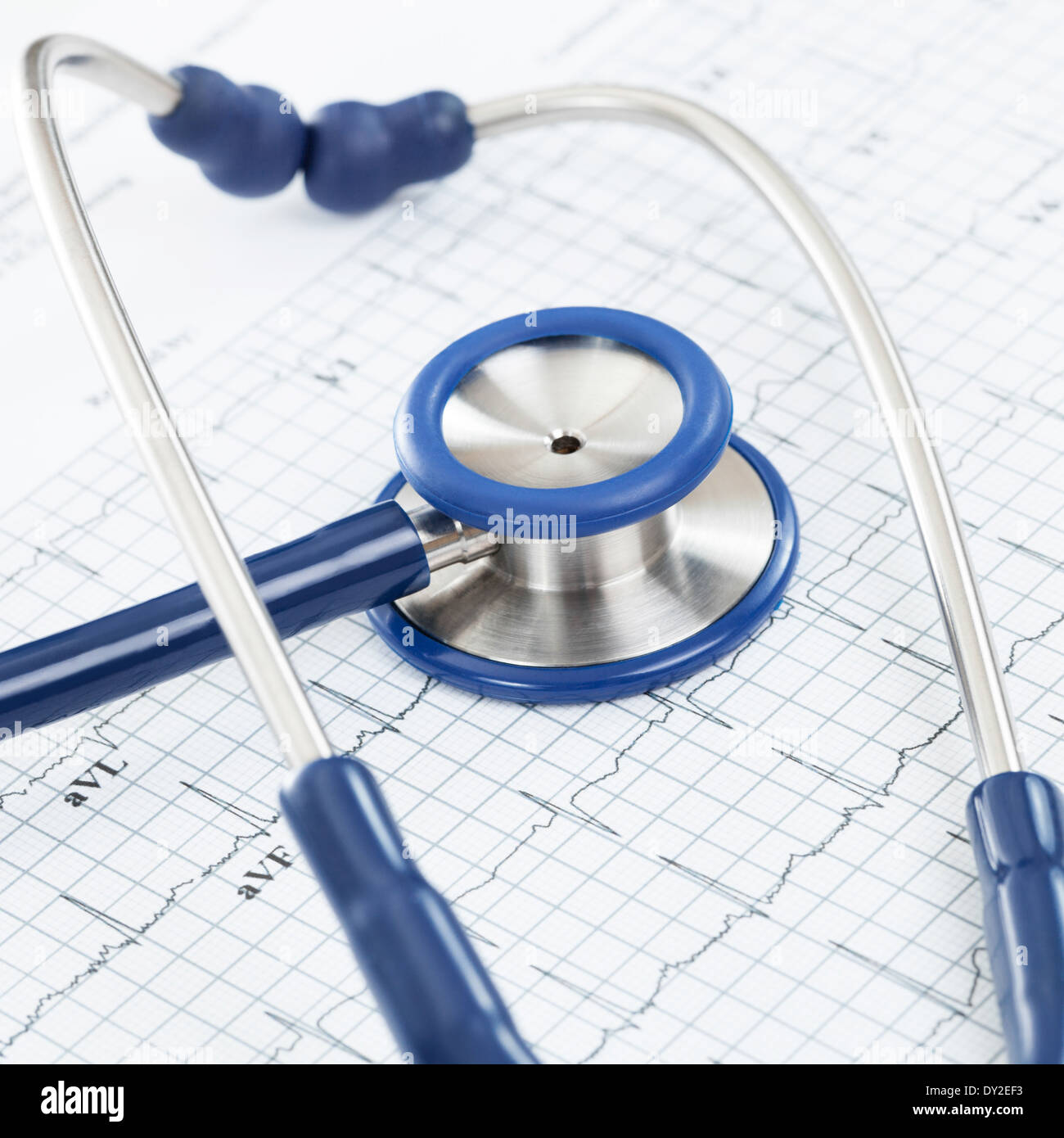 Stethoscope over ecg graph - studio shot Stock Photo - Alamy