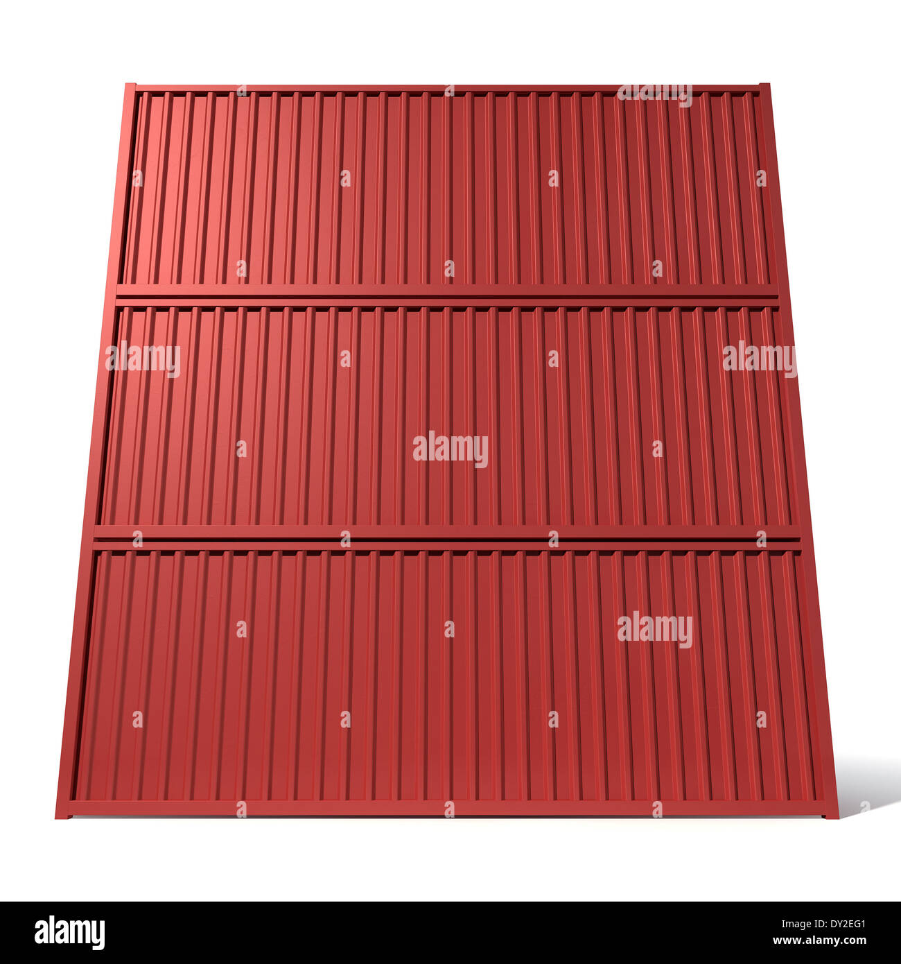 A render of a stack of three red shipping containers on an isolated ...