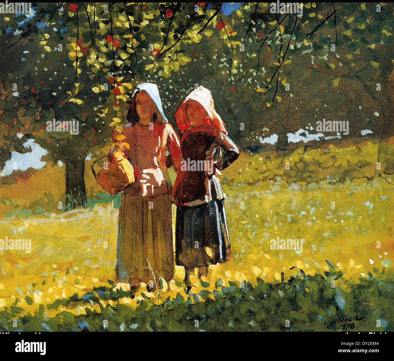 Winslow Homer Apple Picking Stock Photo - Alamy