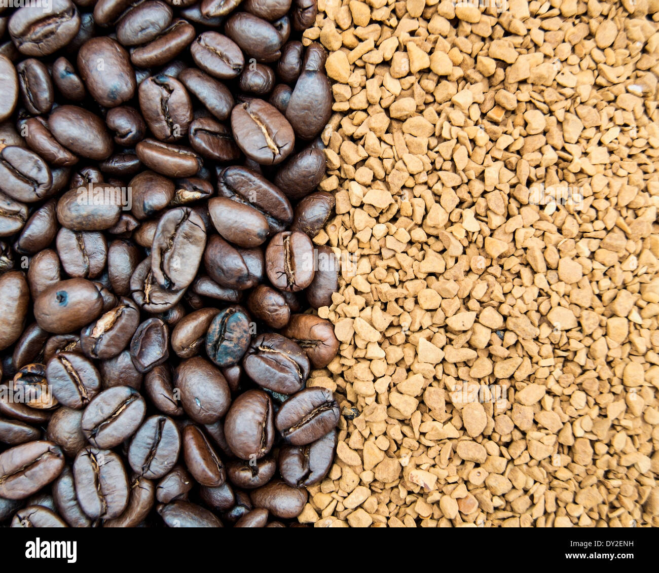 Coffee beans and instant Stock Photo - Alamy