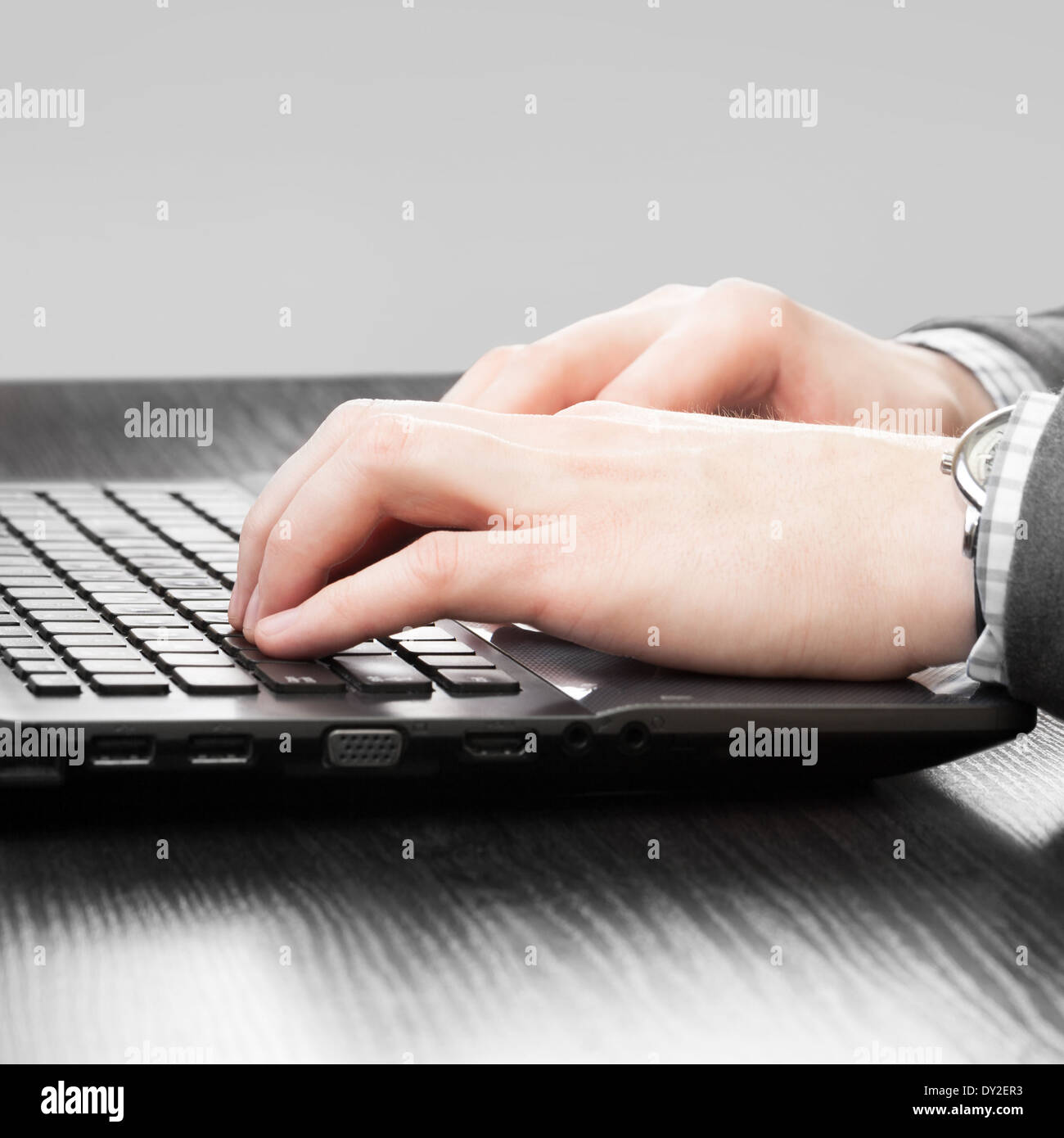 Hands typing something computer keyboard hi-res stock photography and ...