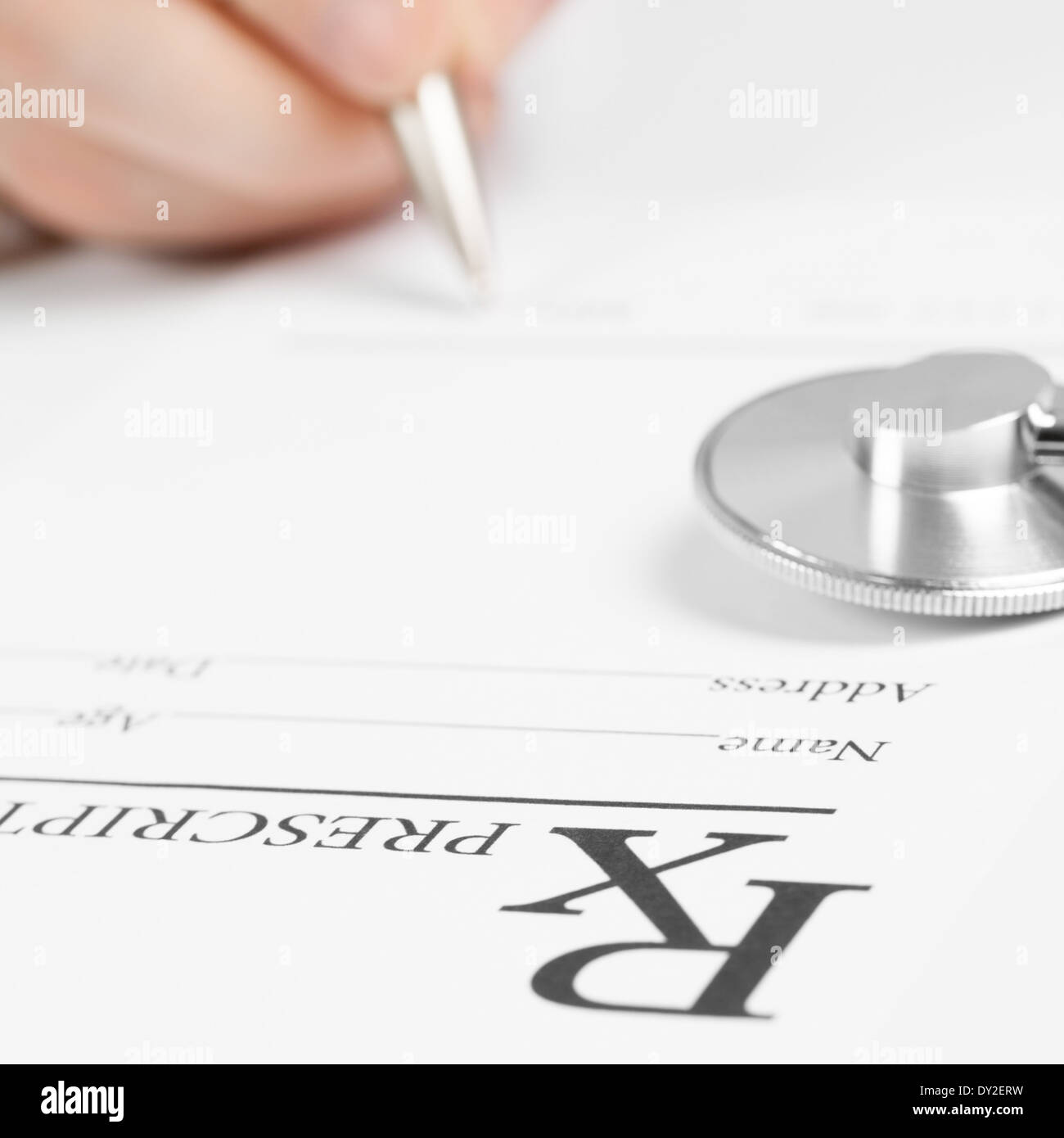 Medical doctor signing prescription - ideas for healthcare Stock Photo ...