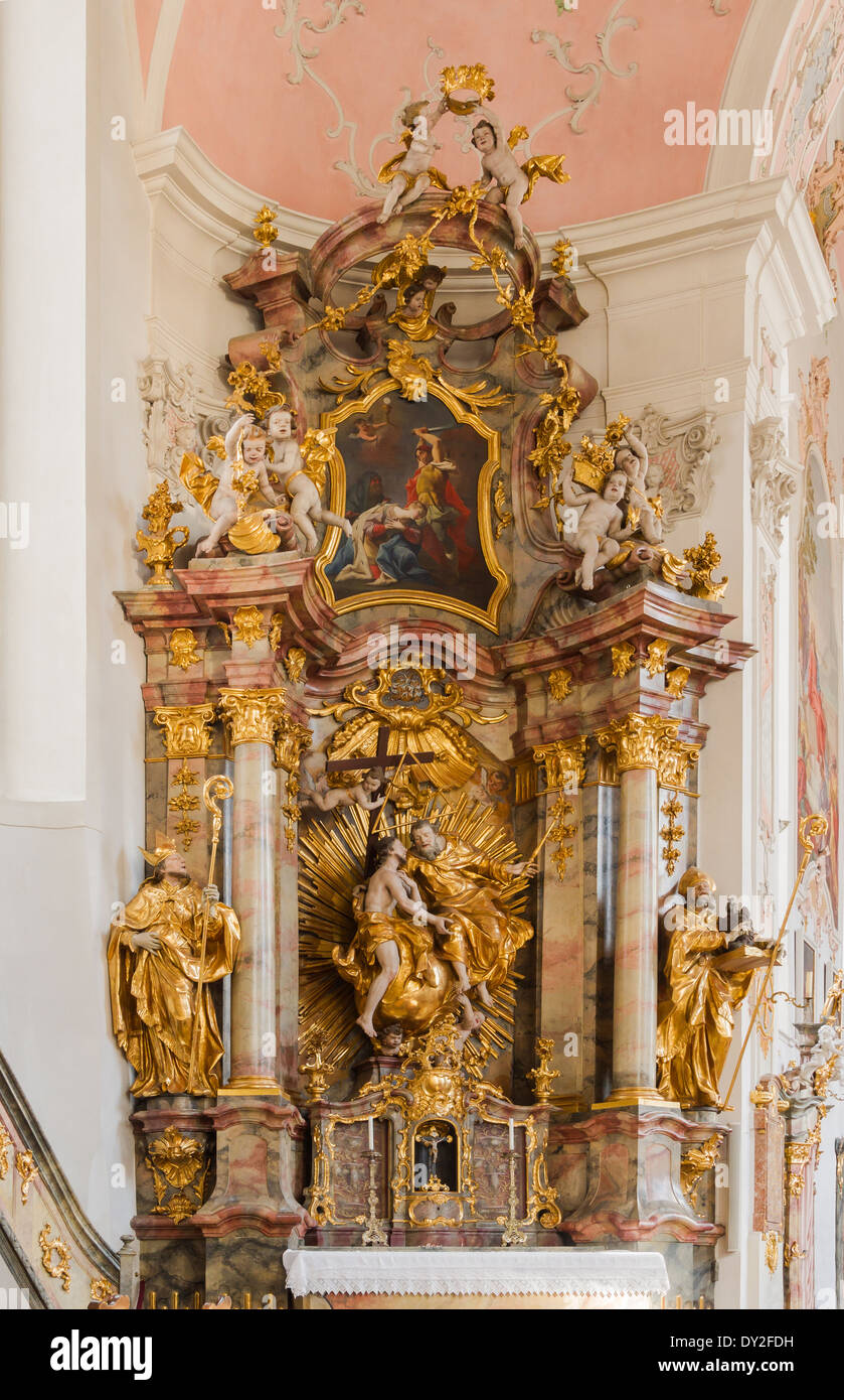The left altar, dedicated to the Holy Trinity, in the Saints Peter and ...