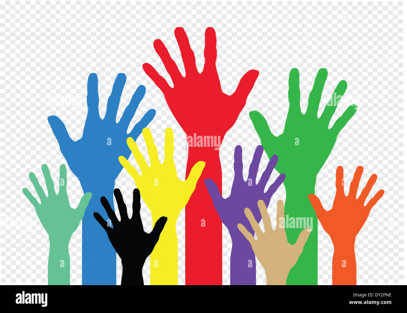 Background colorful silhouette hands design Stock Photo - Alamy