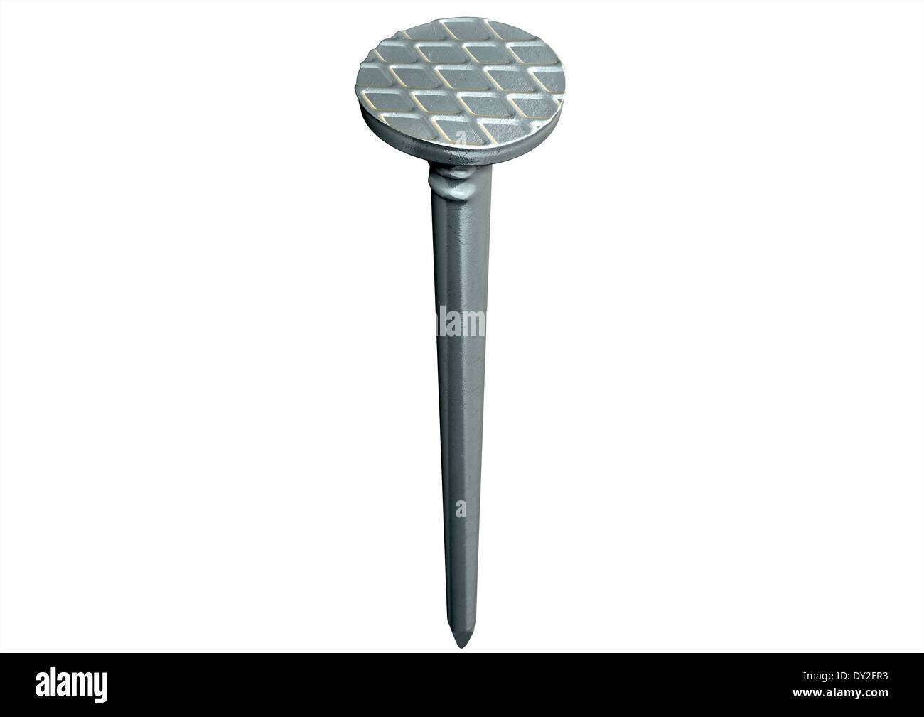 A regular metal nail on an isolated white background Stock Photo - Alamy