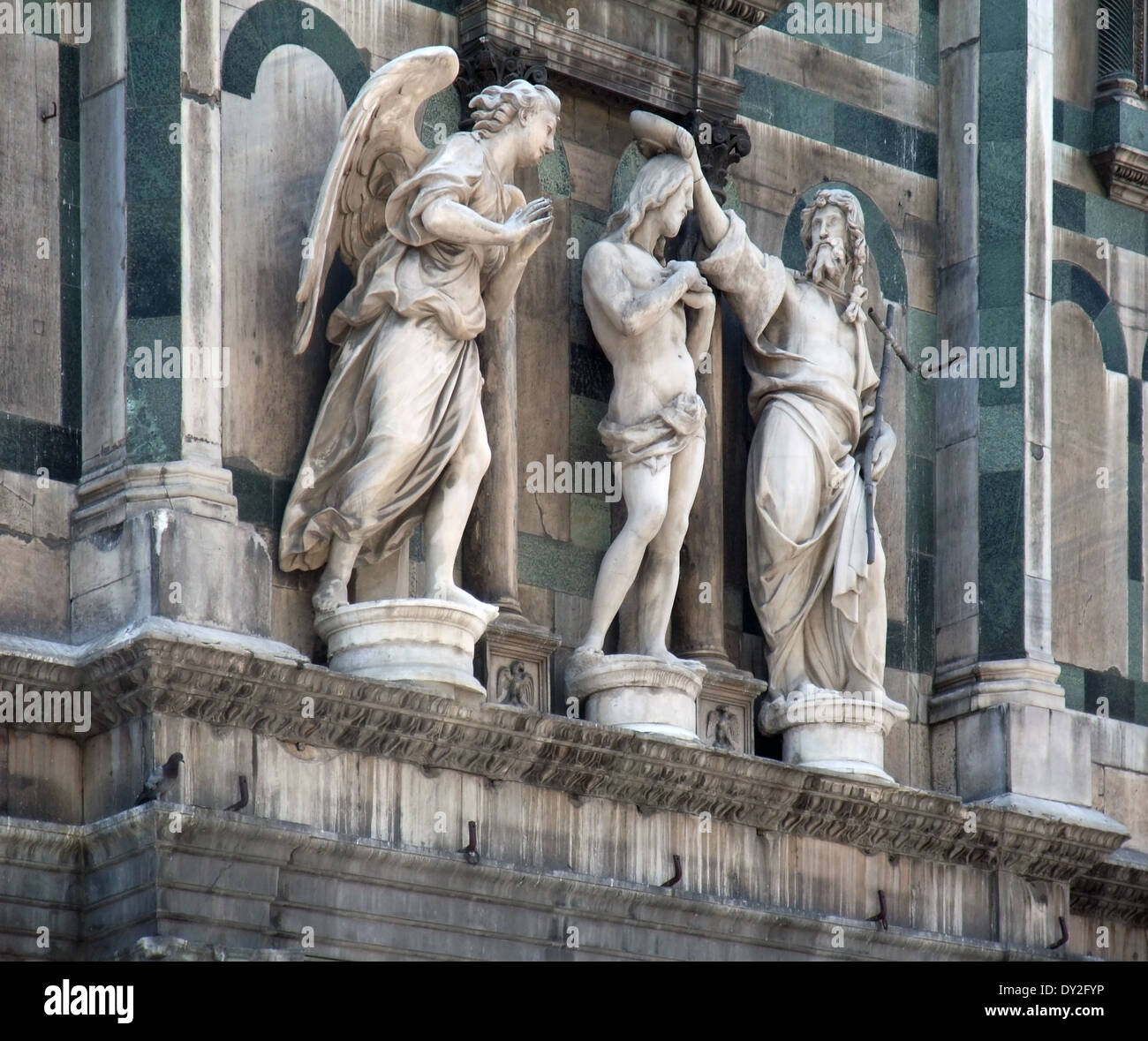 architectural detail showing some angel sculptures in Florence (Italy ...