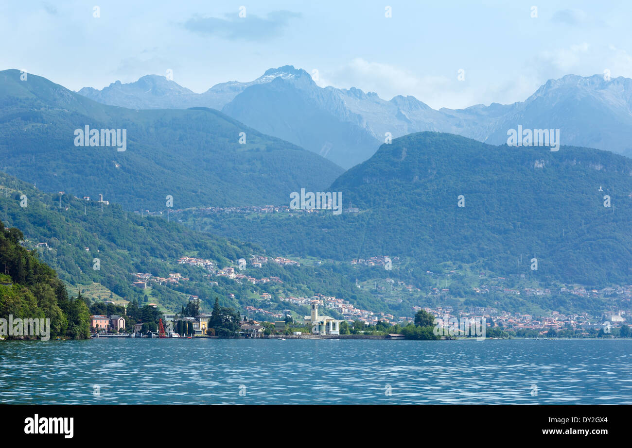 Lake Como (Italy) summer view from ship board Stock Photo - Alamy