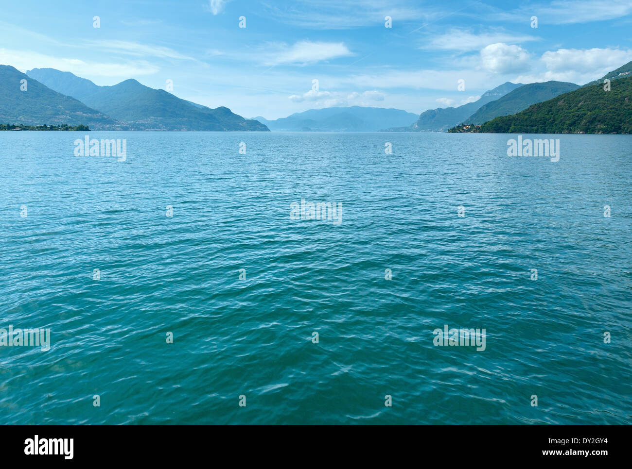 Lake Como (Italy) summer view from ship board Stock Photo - Alamy