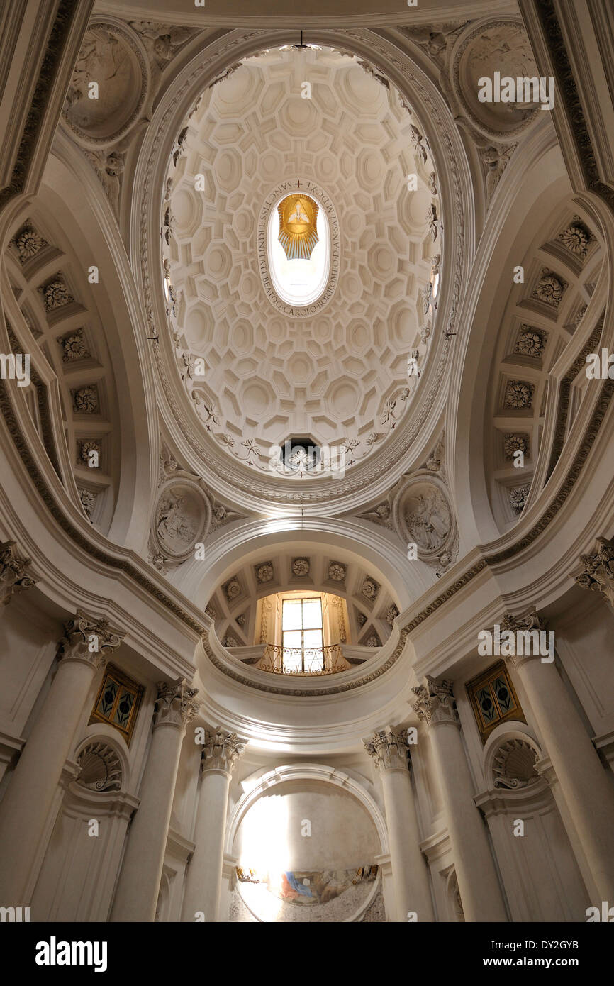 Interior of the church San Carlo alle Quattro Fontane Rome Italy Stock ...
