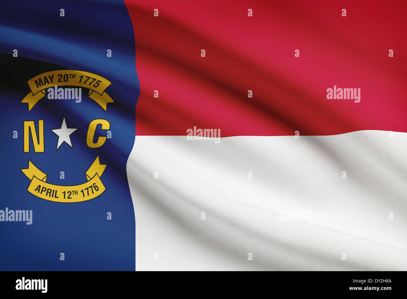 State of North Carolina flag blowing in the wind. Part of a series ...