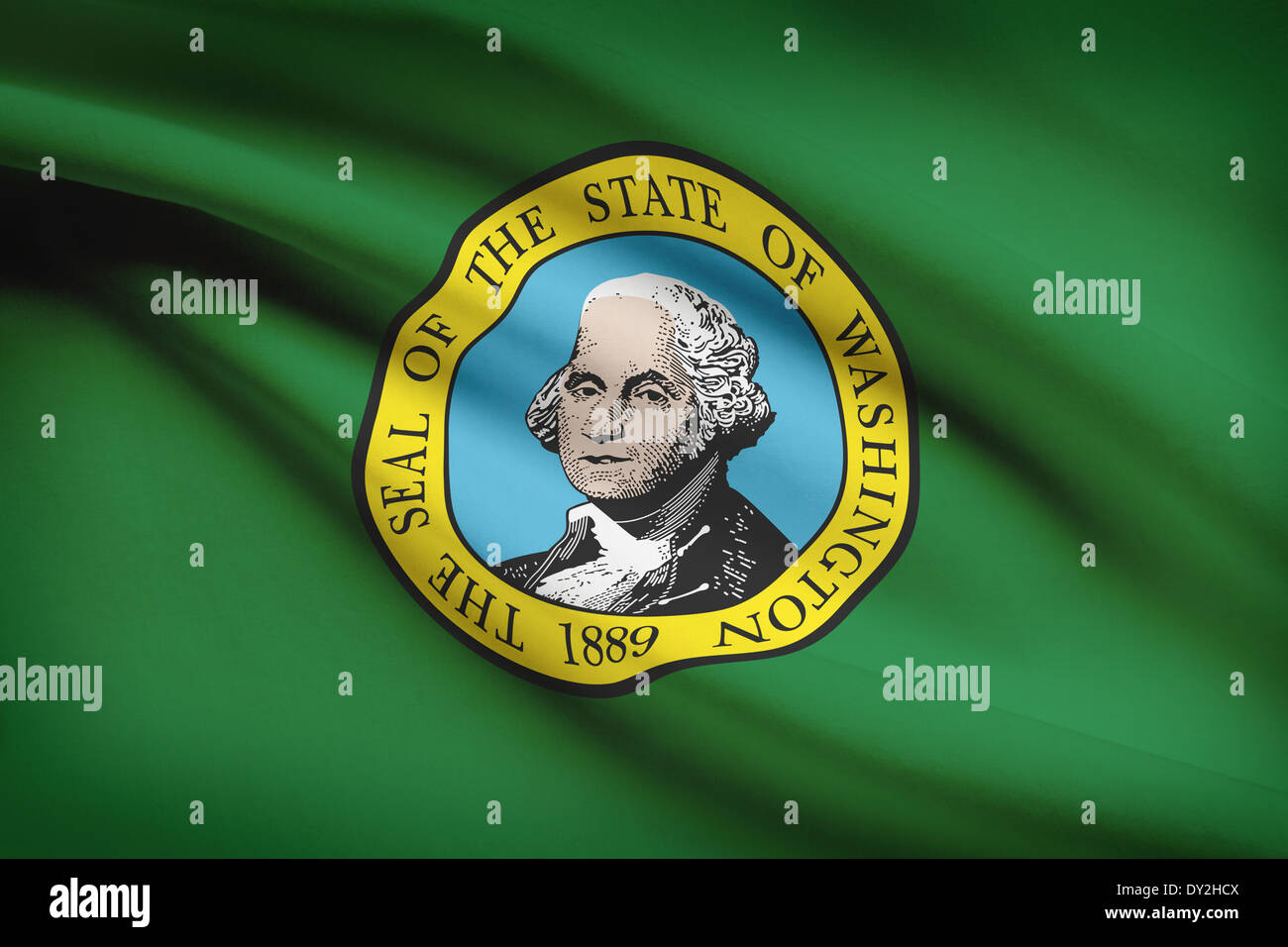 State of Washington flag blowing in the wind. Part of a series Stock ...