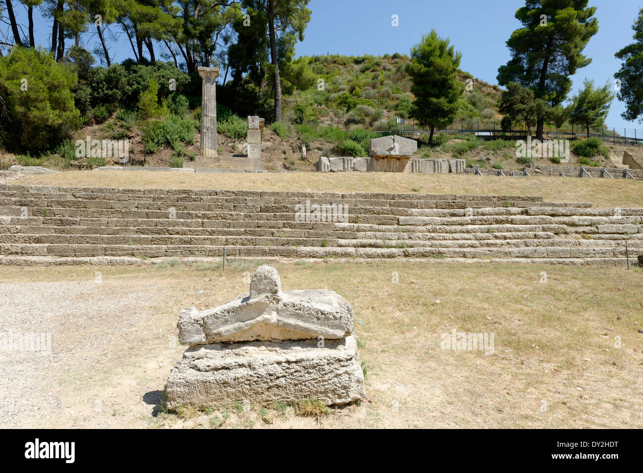 The 4th century BC flight steps that lead up to Terrace Treasuries ...