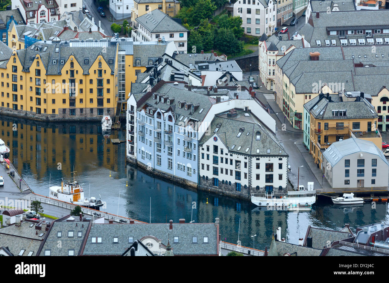 Alesund town (Norway) summer view from above Stock Photo - Alamy