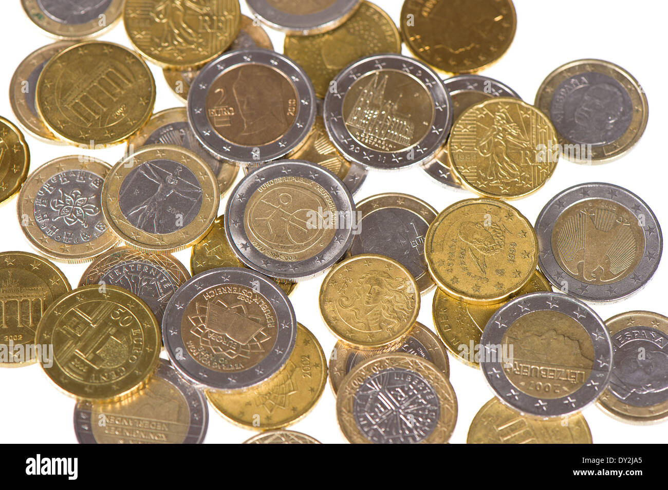 close up of euro coins. money background Stock Photo - Alamy