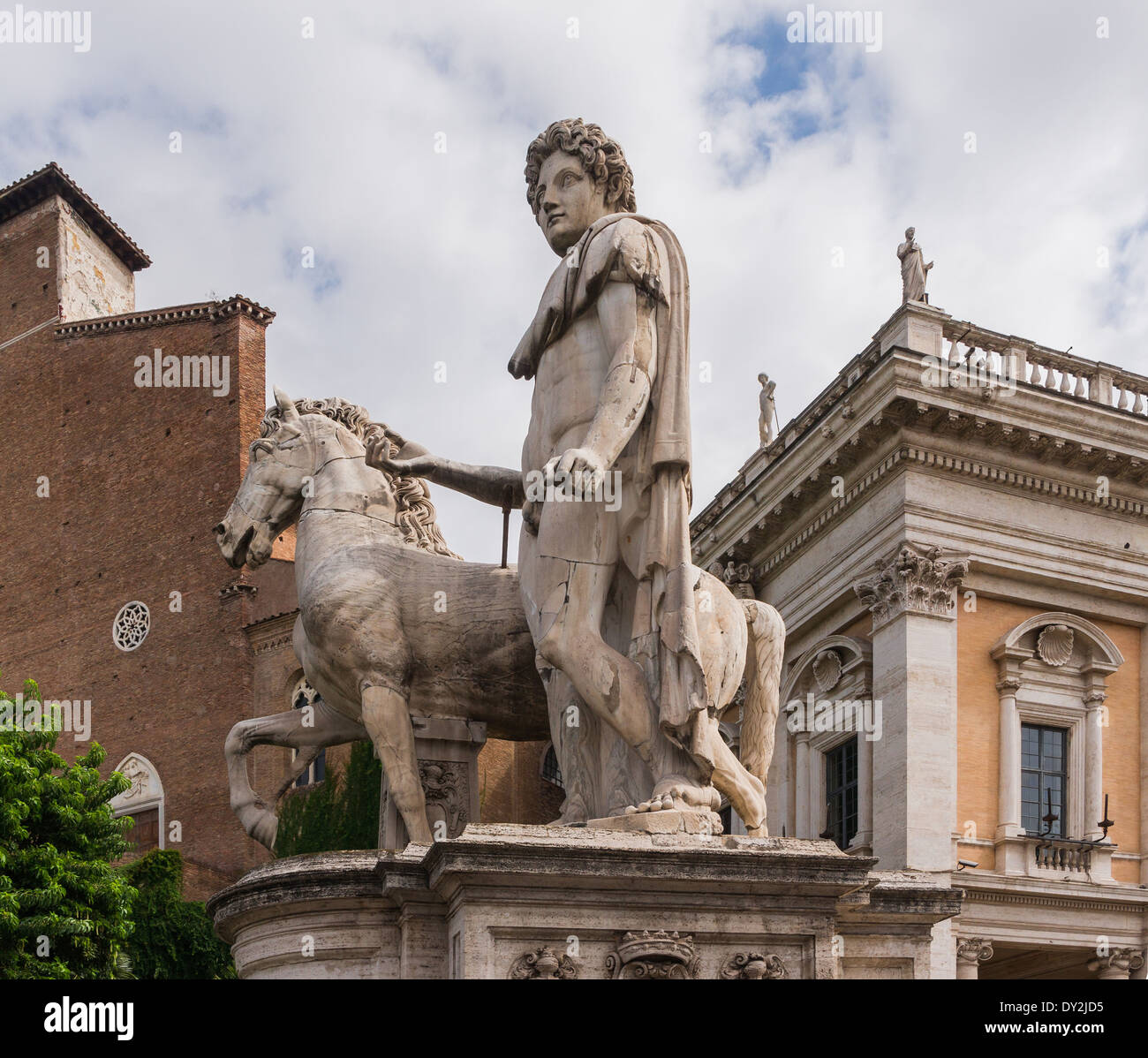 The Dioscures of the Capitole hill. 4th-century CE. Castor. Rome, Italy ...