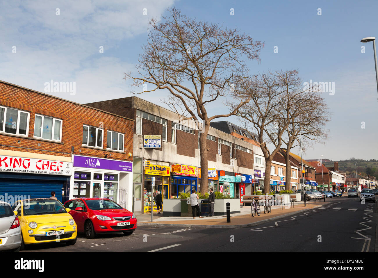 Local shops in Cosham High Street Stock Photo - Alamy