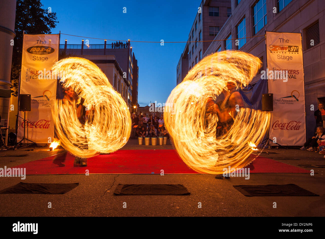 Flame Oz fire dancers entertaining at Victoria International Street ...