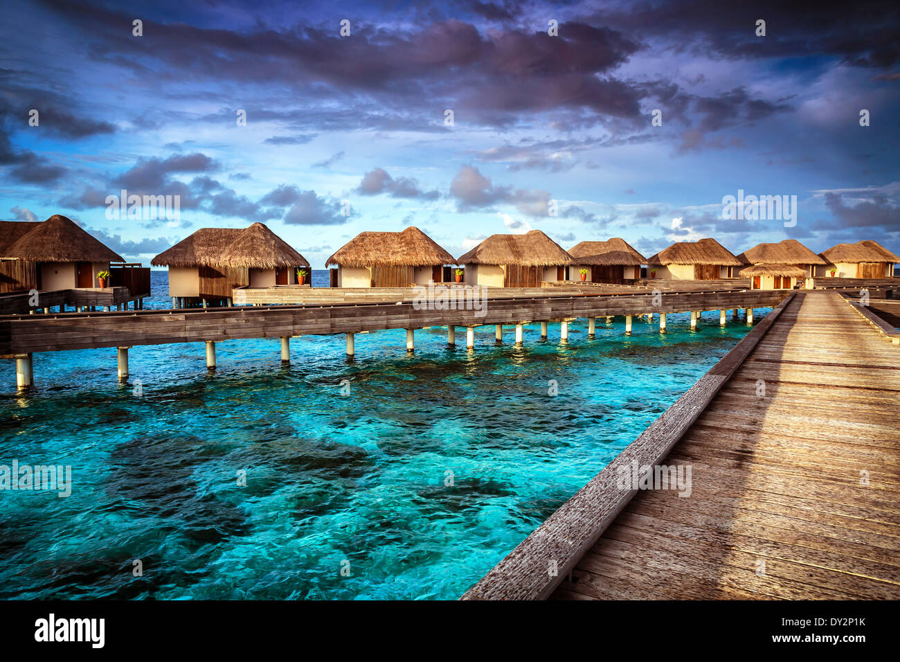 Luxury resort, many cute bungalow on the water, amazing view, beautiful ...