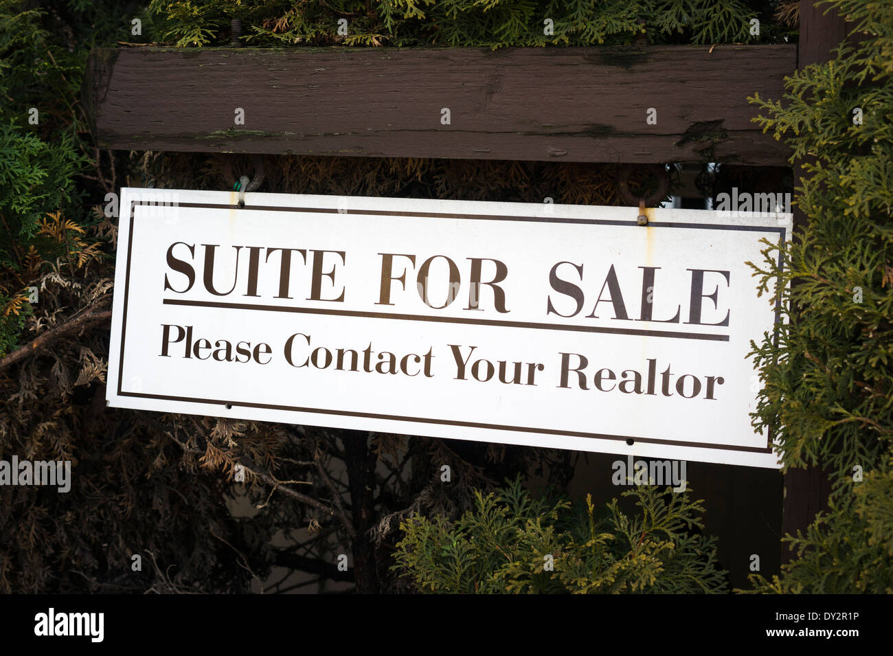 Sign "Suite For Sale, Please Contact Your Realtor Stock Photo - Alamy