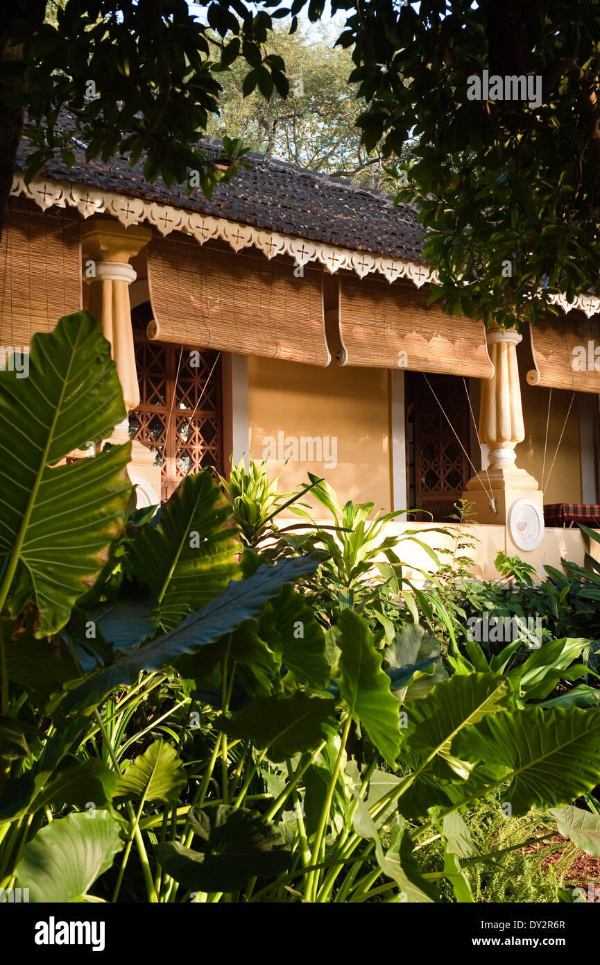 Bamboo blinds on veranda of Goan home Stock Photo - Alamy