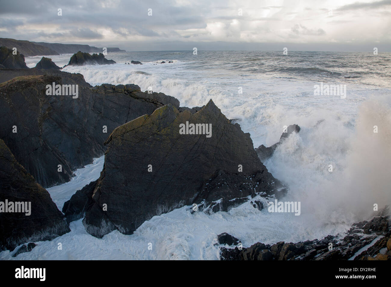 Powerful waves crashing onto coastal hi-res stock photography and ...