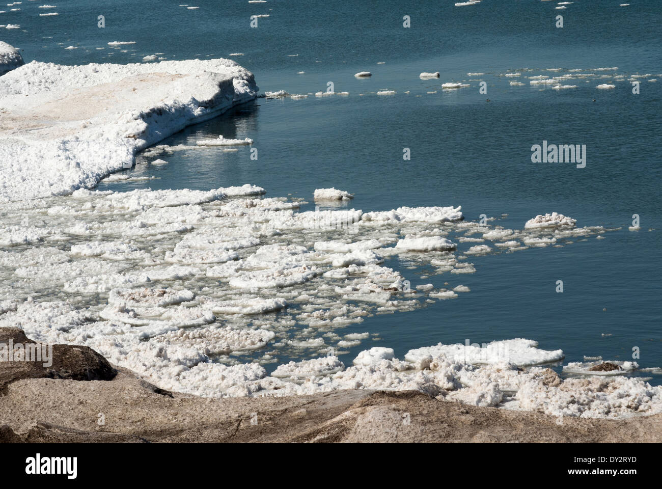 Ice build up on Lake Ontario shore line Stock Photo - Alamy