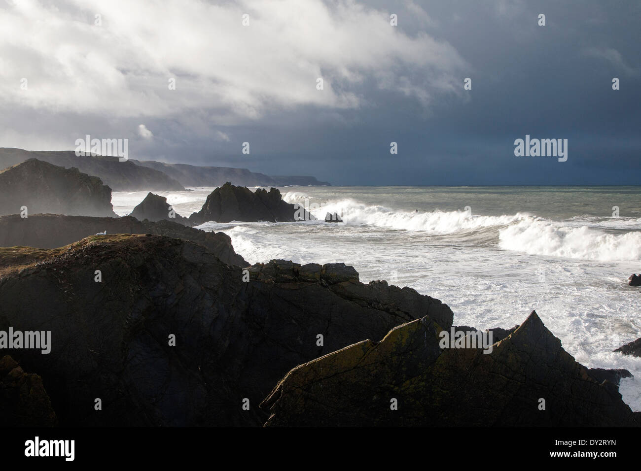 Storm hartland quay north devon hi-res stock photography and images - Alamy