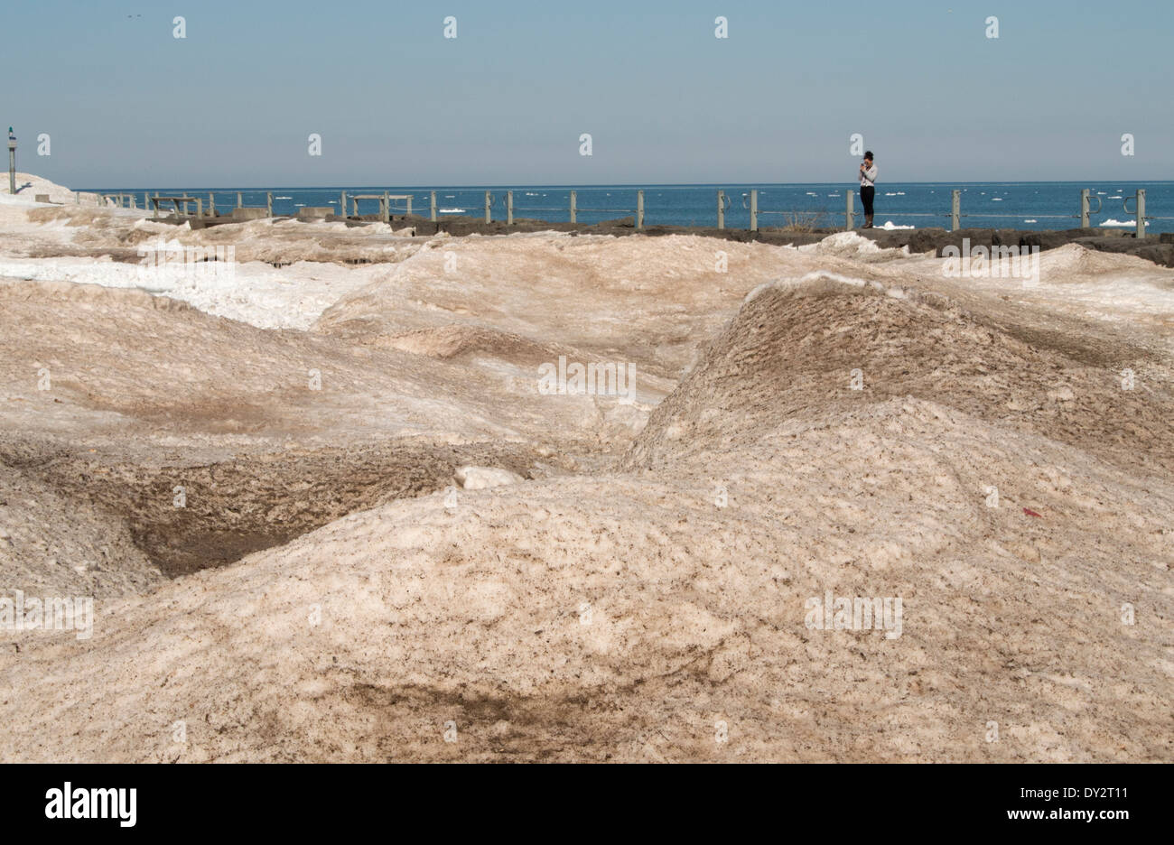Ice build up on Lake Ontario shore line Stock Photo - Alamy