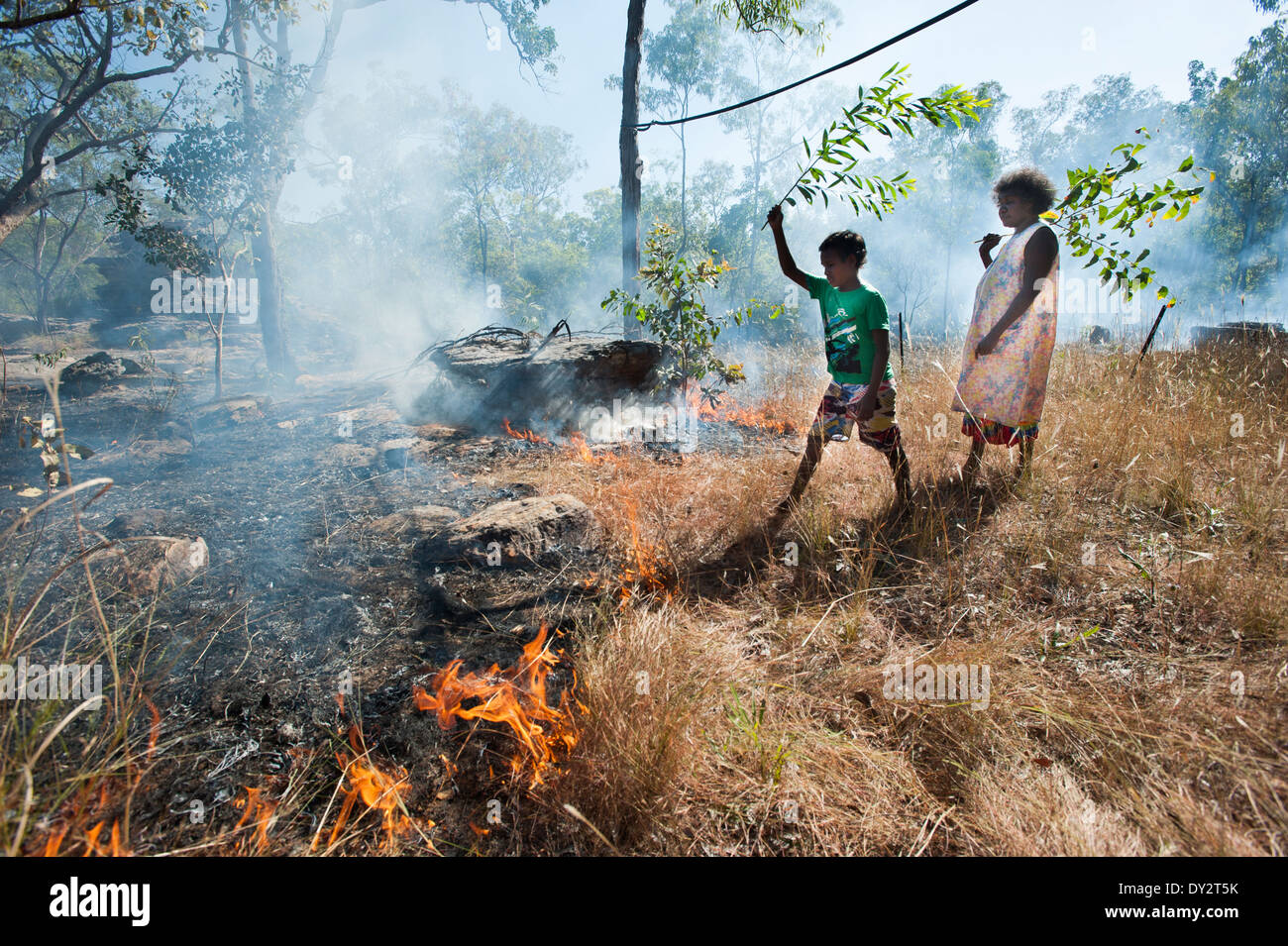 Traditional burning, Warddeken Indigenous Protected Area, Australia ...
