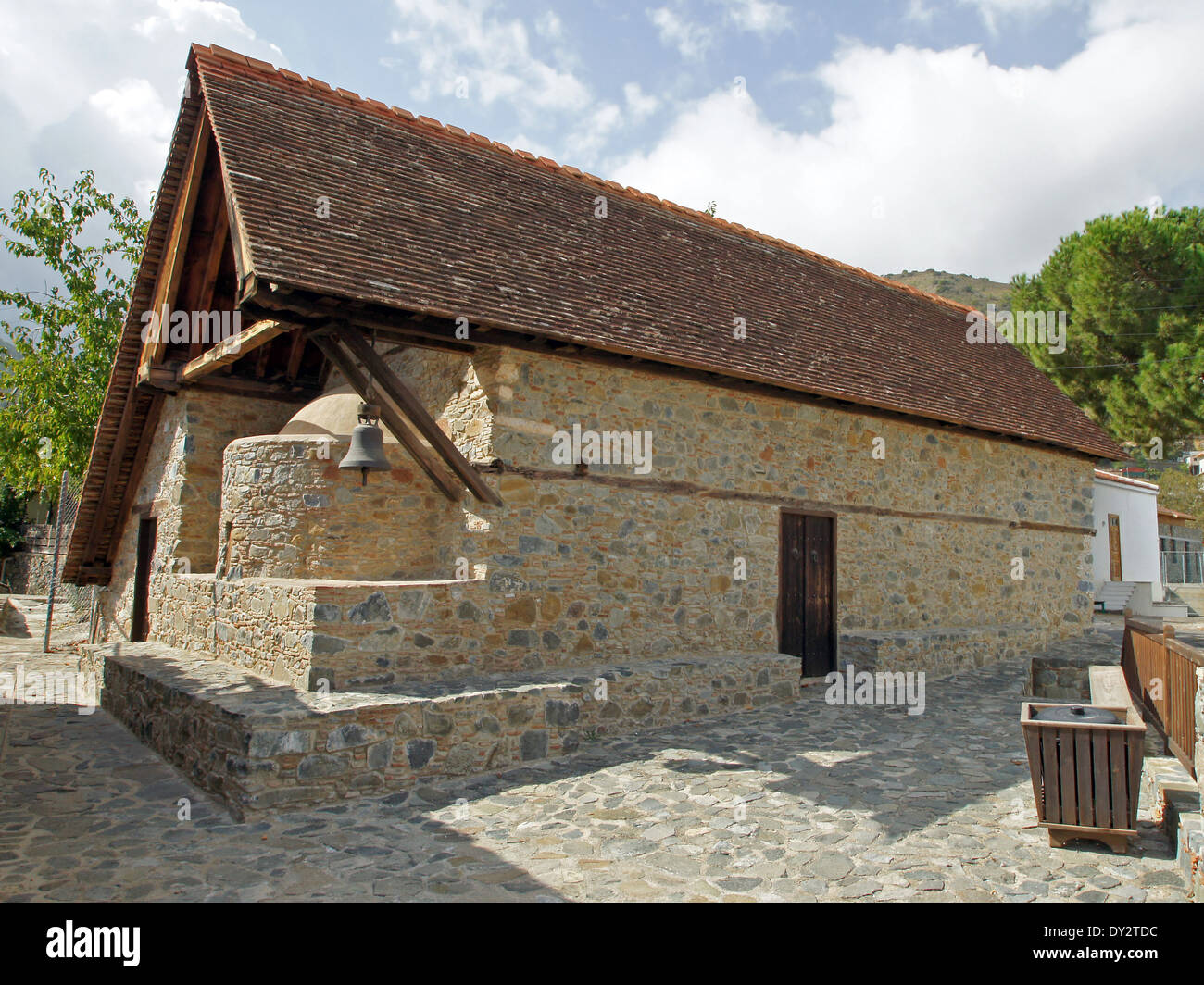 Beautiful ancient barn roof church, UNESCO world heritage, Cyprus ...