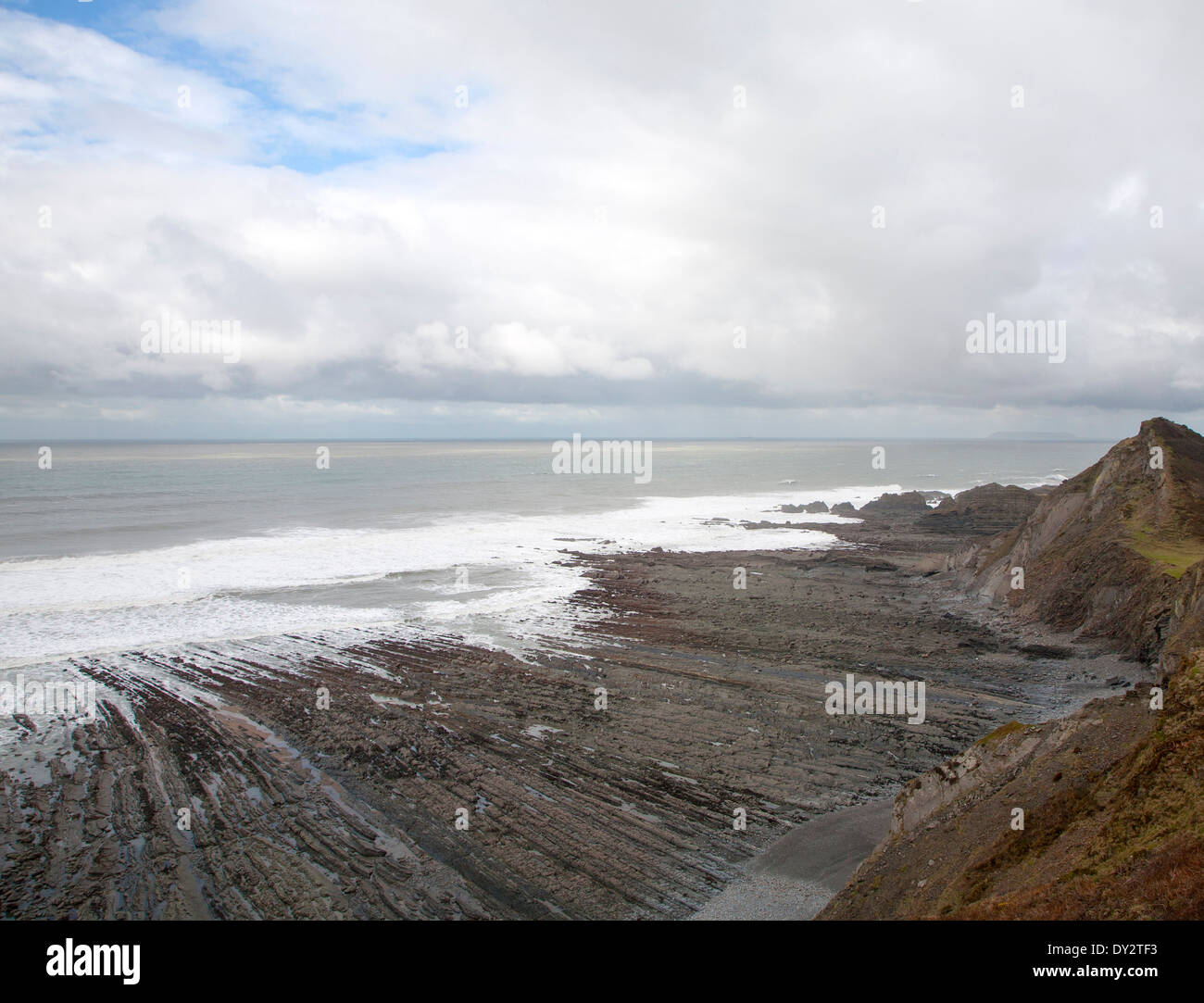 Rocky wave cut platform erosional landforms with ridges formed by ...