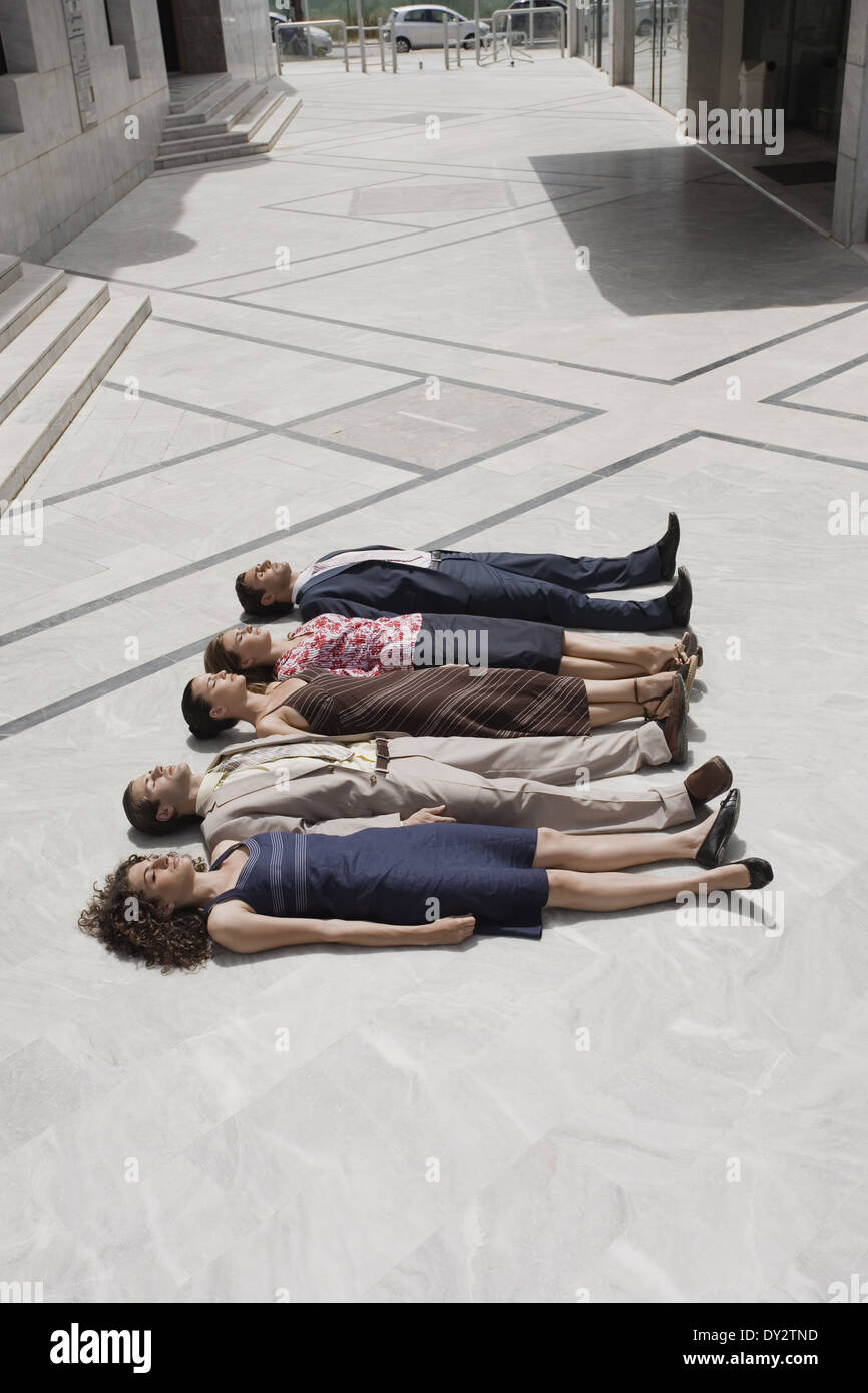 Woman lying on floor aerial hi-res stock photography and images - Alamy