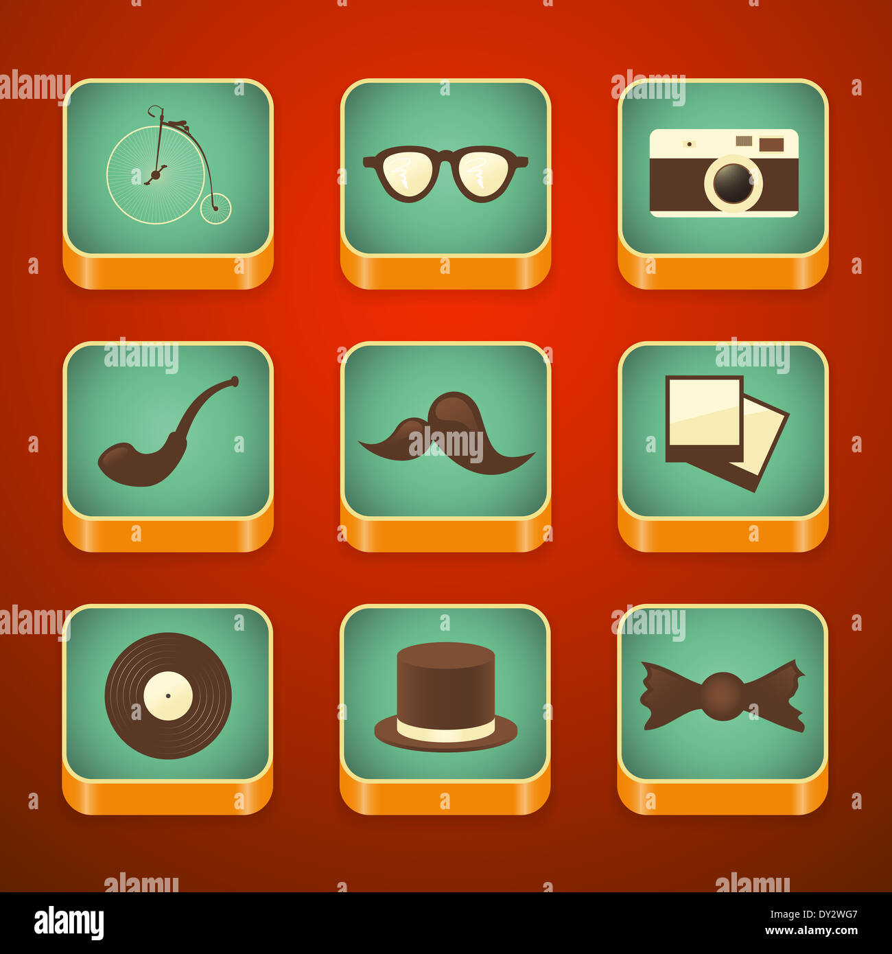 background for the app icons set, hipster items Stock Photo - Alamy