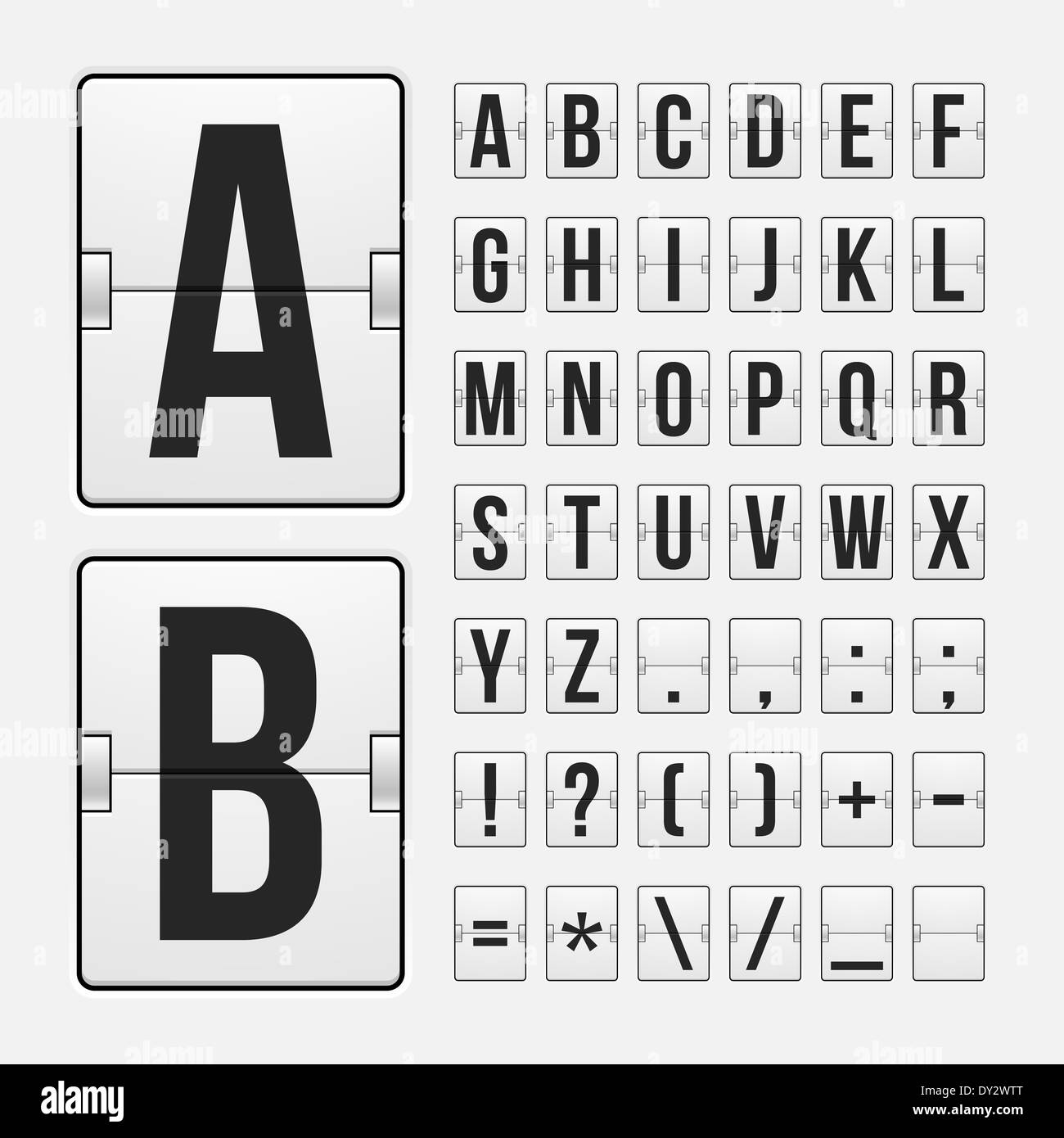 Scoreboard letters and symbols alphabet panel Stock Photo - Alamy