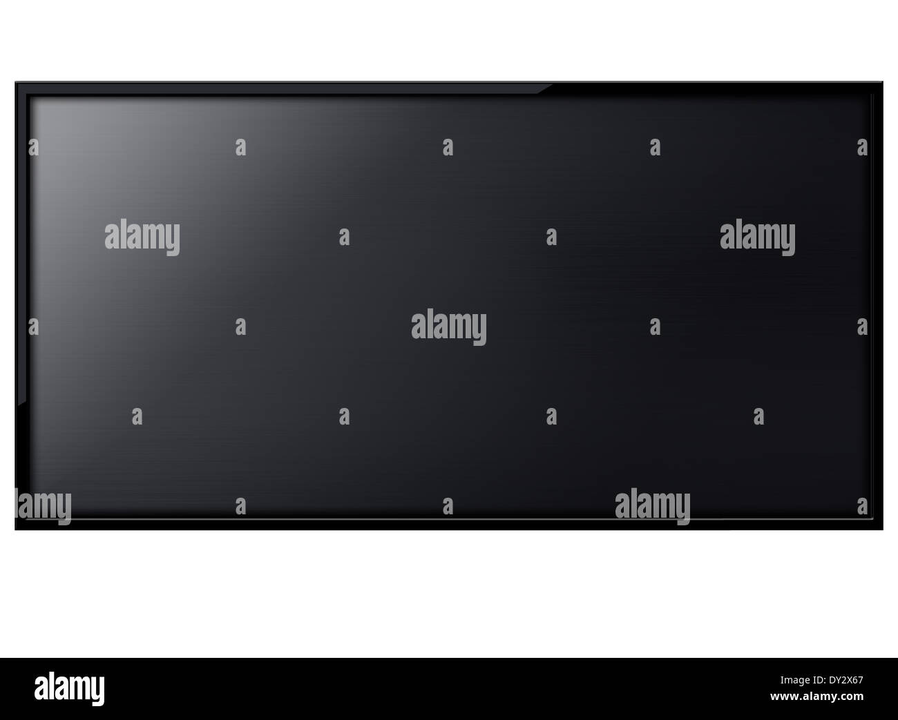 Black LCD tv screen hanging on a wall . (with clipping work path Stock ...