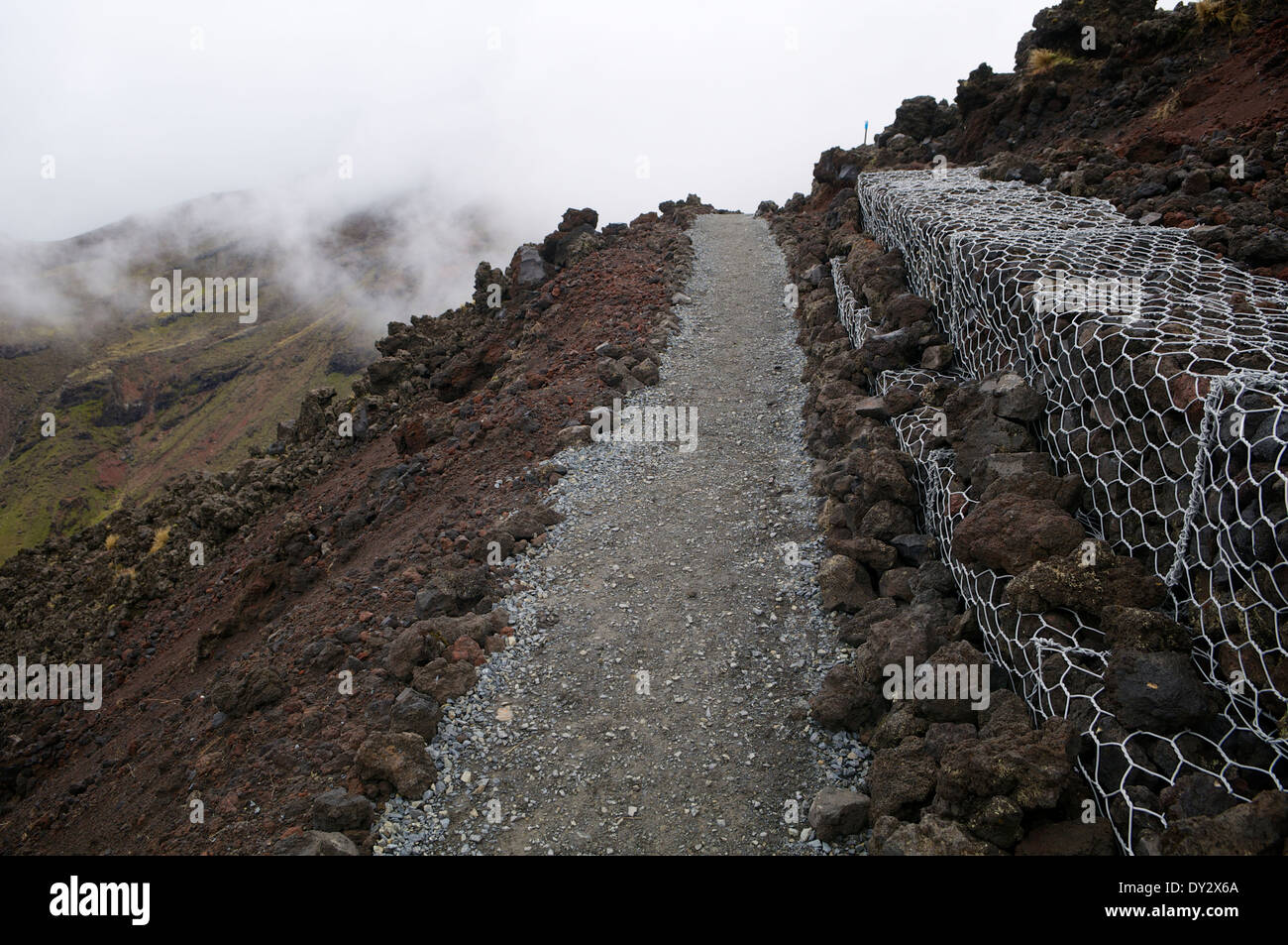 Groomed path along the Tongariro Alpine Crossing, New Zealand Stock ...