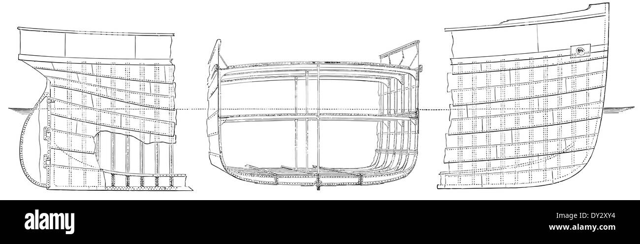 Cross section (geometry) of a metal ship Stock Photo - Alamy