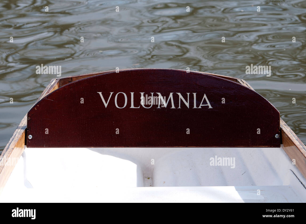 Volumnia name on rowing boat, Stratford-upon-Avon, UK Stock Photo - Alamy