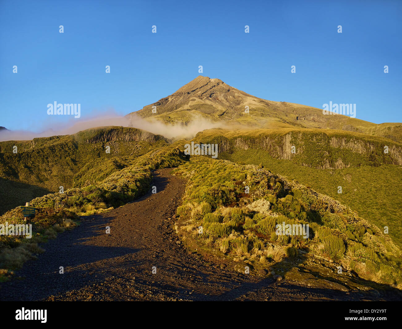 View of the volcano Mount Taranaki (Mt Egmont) Egmont National Park ...
