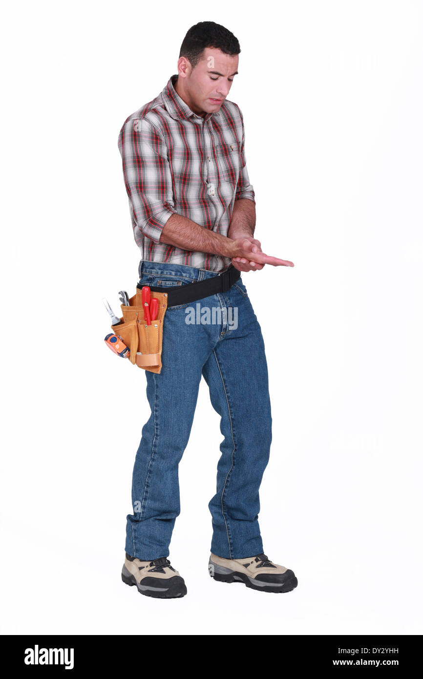 Man with an open wound Stock Photo - Alamy