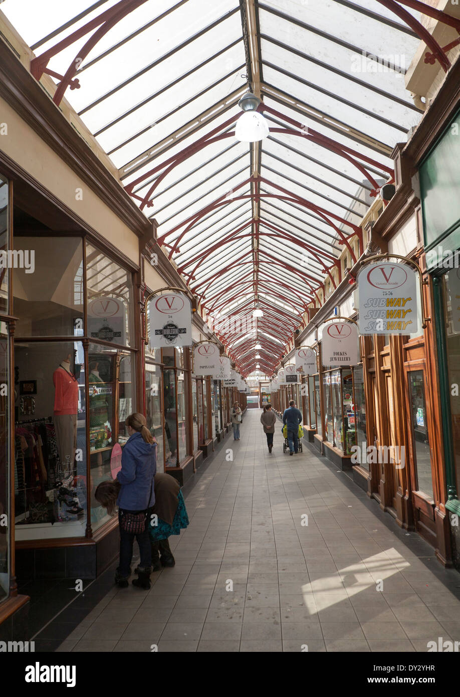 The nineteenth century Victoria Arcade covered shopping area, Great ...