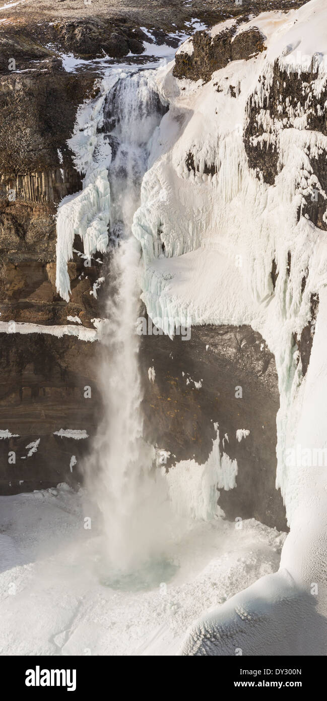 Haifoss, the second tallest waterfalls in Iceland, plunges 122m into a ...