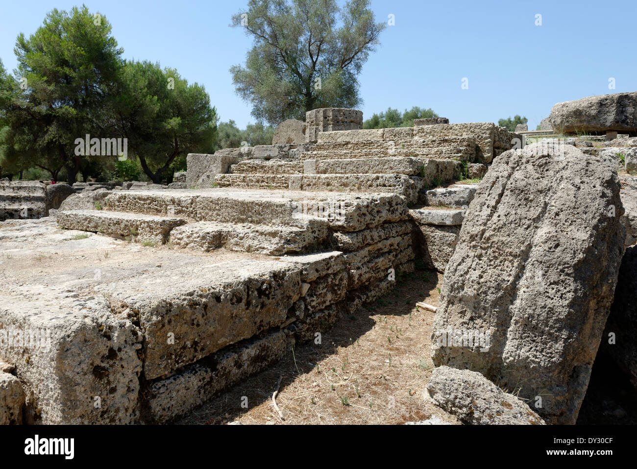 View entrance steps ruins great 5th century BC Temple Zeus Ancient ...